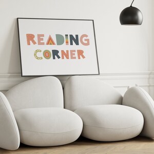 Reading Corner Sign Rainbow Kids Room Decor Montessori Wall Art - Etsy