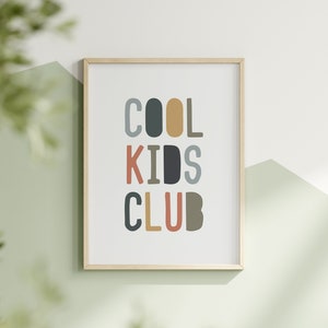 Cool Kids Club Sign Print Kids Wall Decor Boho Playroom Decor Kids ...