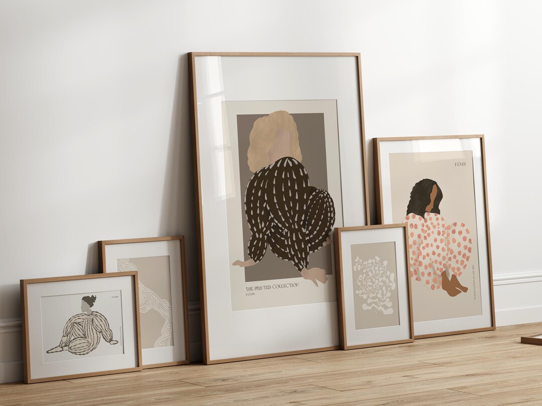 Female Abstract Posters Set of 5 Feminine Collection Abstract Posters ...