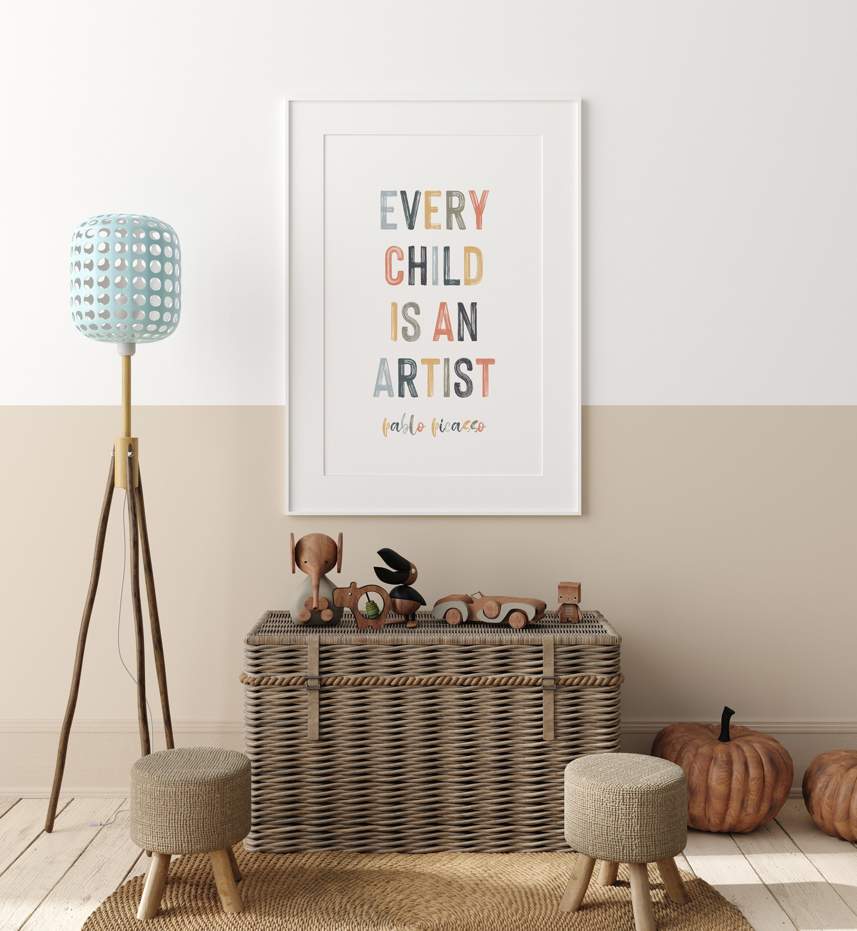 Pablo Picasso Every Child is an Artist Quote Print Nursery - Etsy