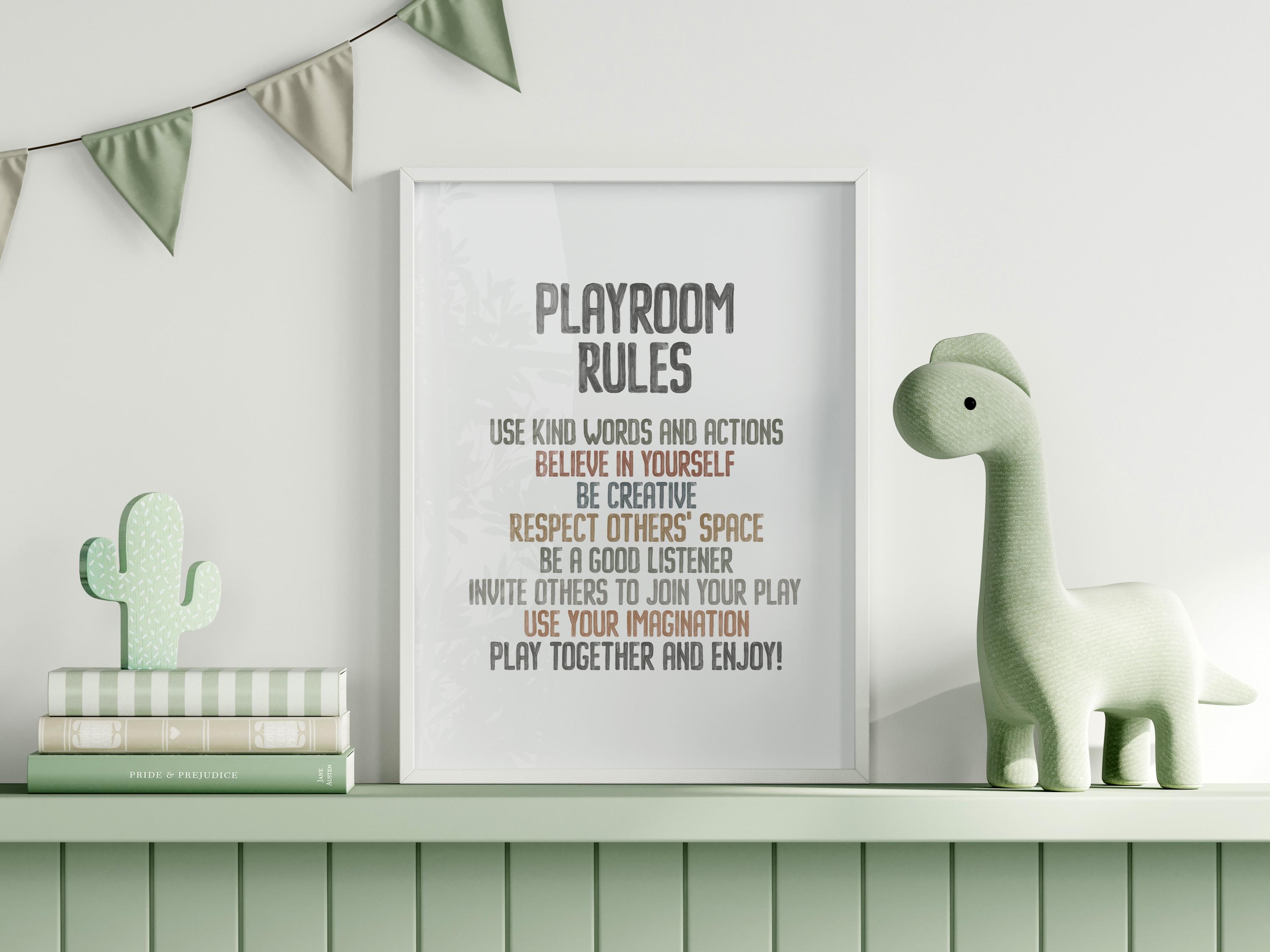 Custom Montessori Playroom Rules Wall Art for Kids' Rooms Personalized ...