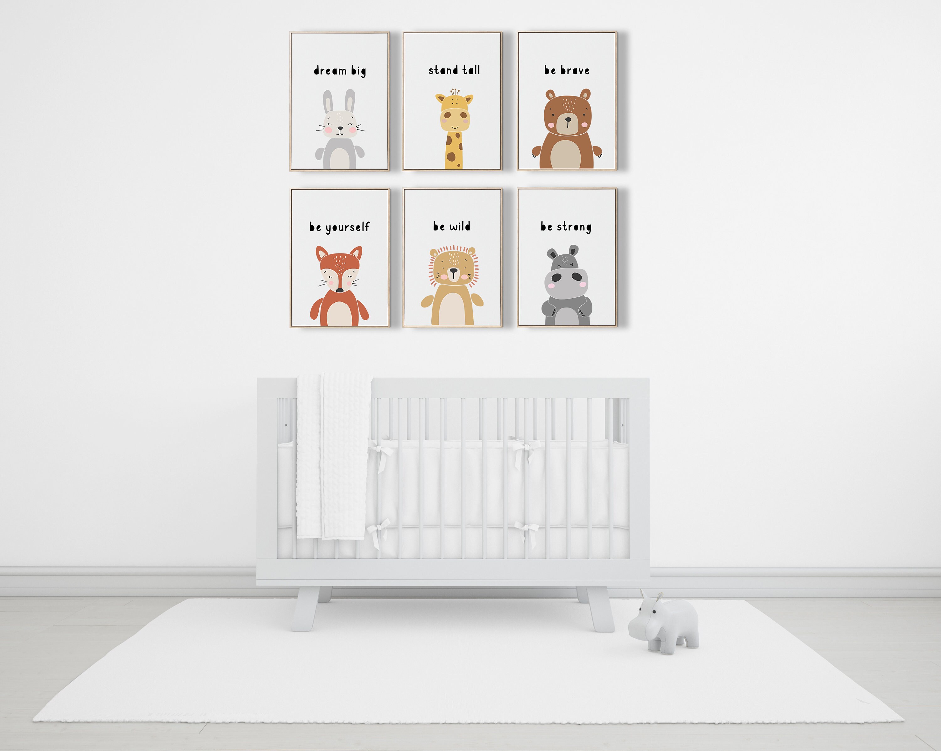 Safari Nursery Affirmations Decor Set of 6 Baby Nursery Wall - Etsy