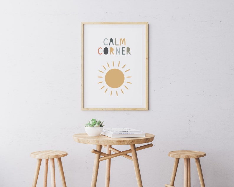 Mindfulness Calm Corner Sign Wall Art Instant Download Calming Corner ...