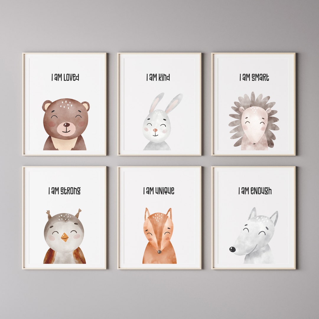 Woodland Animals Affirmation for Kids Room Woodland Poster Kids Room ...