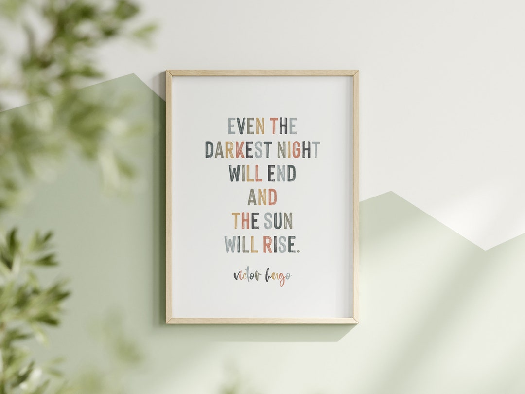 Victor Hugo 'rise' Quote Wall Art Inspirational Quotes Print Boho ...