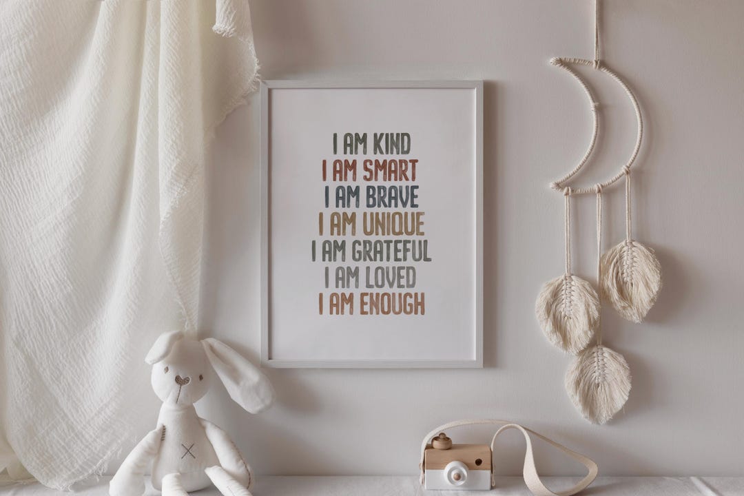 Positive Affirmations for Kids Watercolor Classroom Decor I Am ...