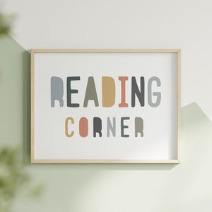 Kids Montessori Reading Corner Set of 6 Wall Art Decor Read Definition ...