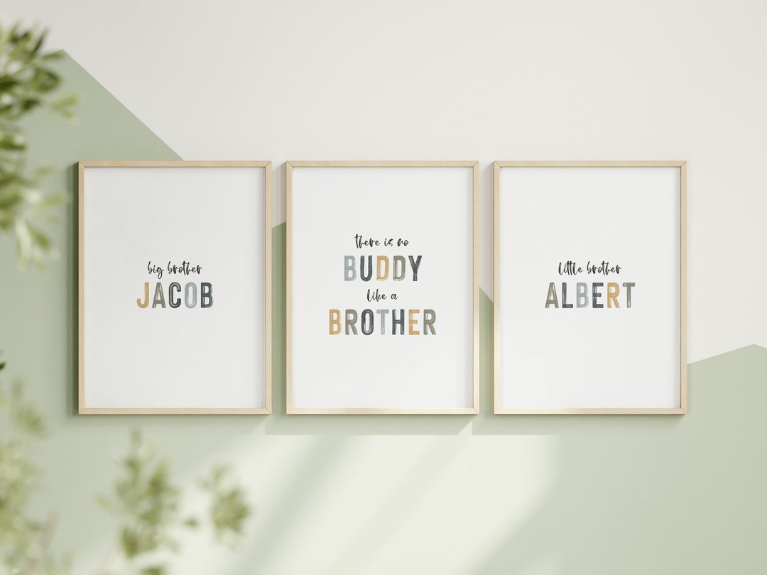 Custom Brother Quote Wall Art Big Bro Little Bro Sign Set There is No ...