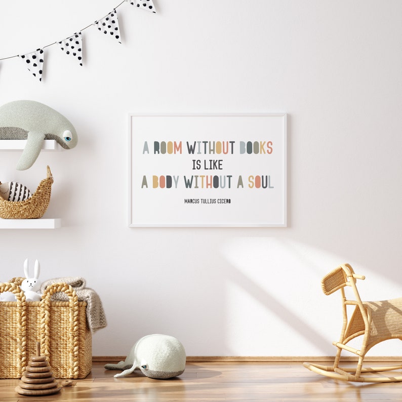 Reading Nook Quote Wall Art Book Lover Gift Reading Corner Kids Wall ...