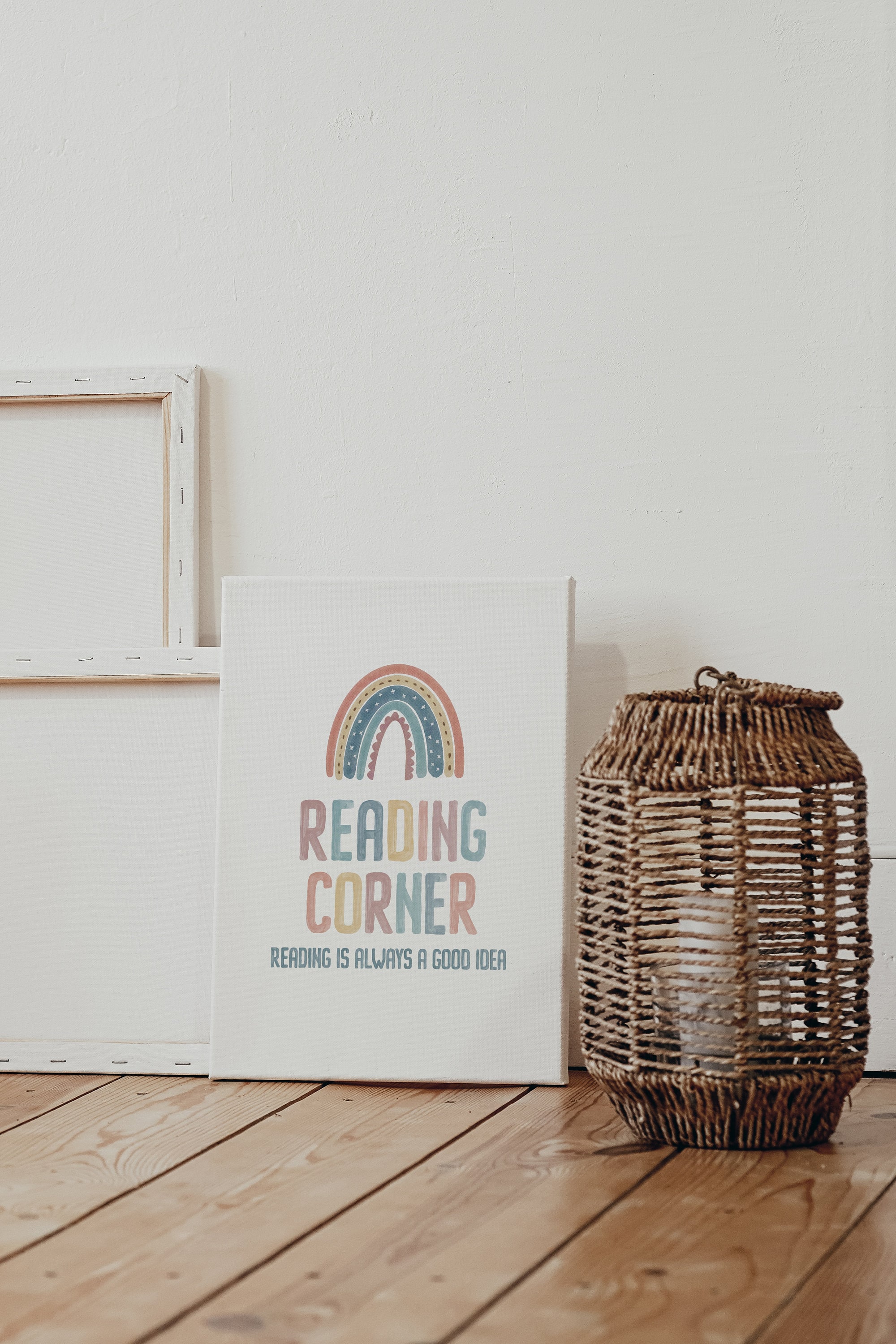 Cozy Reading Corner Printable Rainbow Theme Watercolor Print Montessori ...