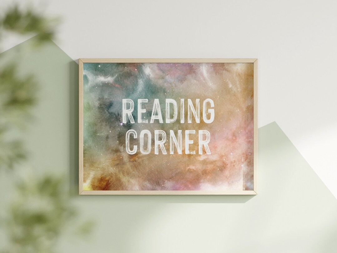 Reading Corner Sign Wall Art Space Decor Modern Girls Room Print ...
