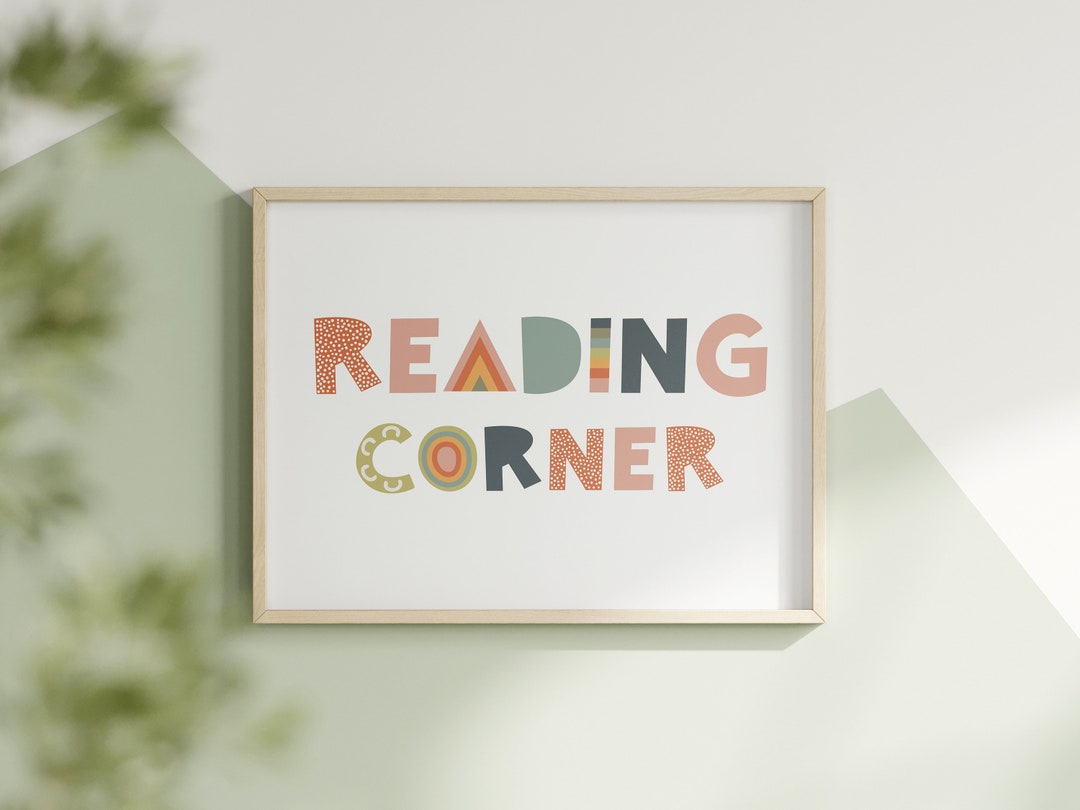 Reading Corner Sign Rainbow Kids Room Decor Montessori Wall Art - Etsy