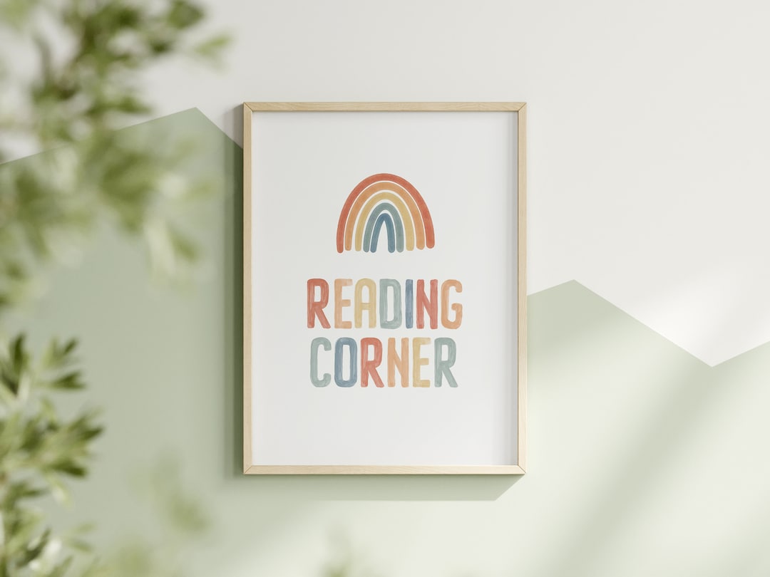 Colorful Rainbow Wall Art for Reading Corner Watercolor Print ...