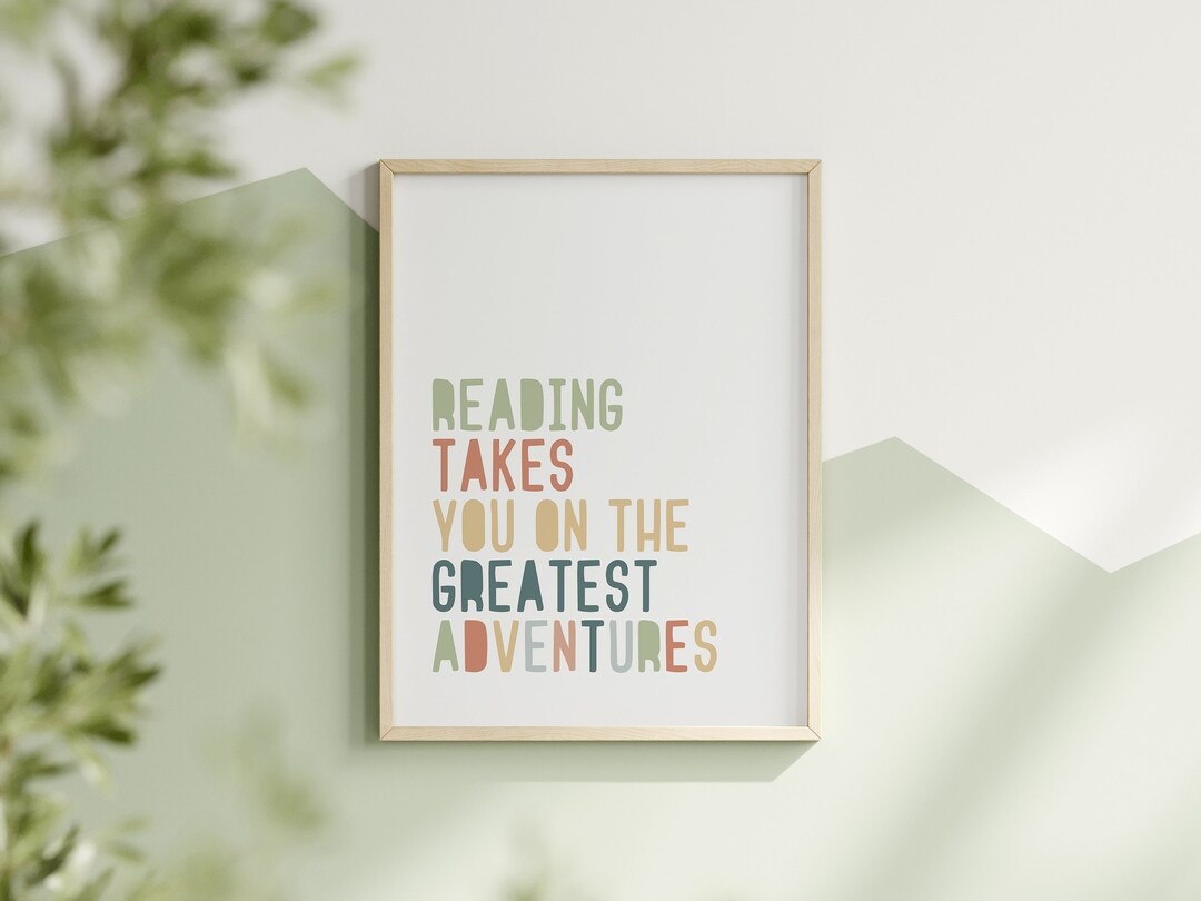 Reading Takes You on the Greatest Adventures Printable Wall Art Decor ...