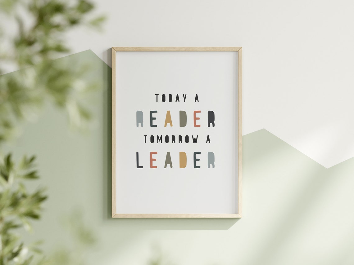 Kids Montessori Reading Corner Set of 6 Wall Art Decor Read Definition ...