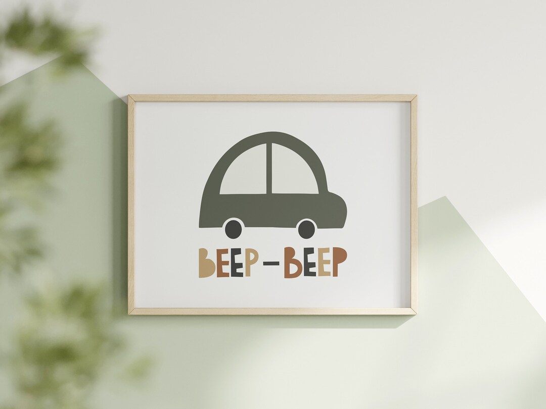 Beep Beep Cars Nursery Wall Art Transportation Boys Room Decor Vehicle Poster Kids Room Prints ...