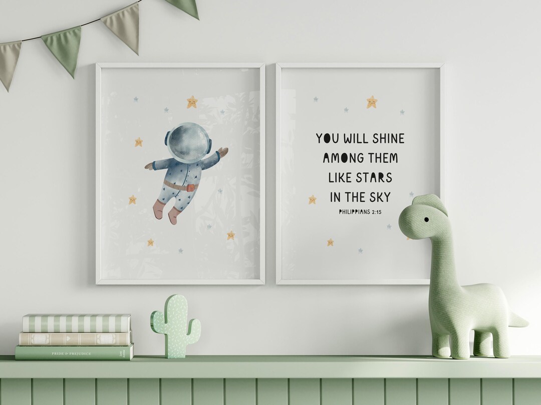 Outer Space Printable Wall Art With Philippians 2 15 Bible Verse Space ...