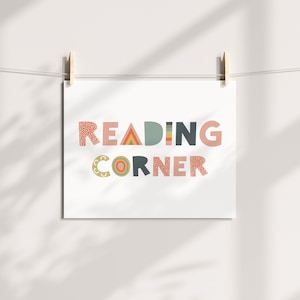 Reading Corner Sign Rainbow Kids Room Decor Montessori Wall Art - Etsy