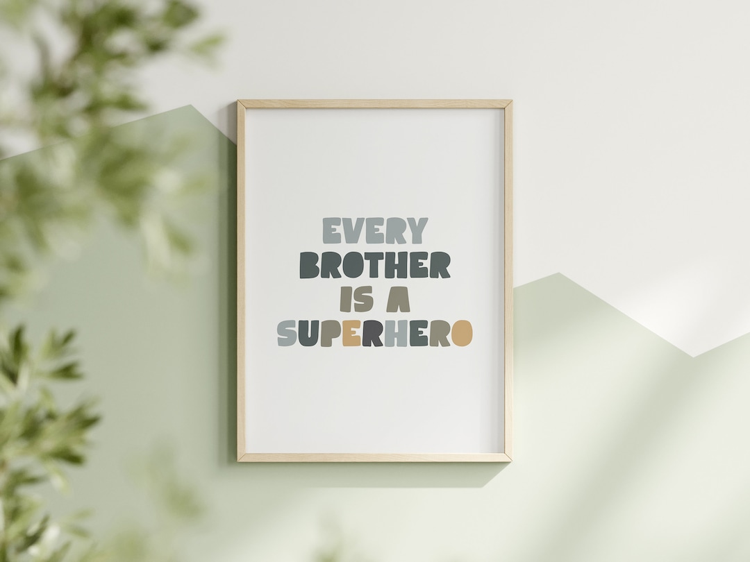 Every Brother is A Superhero Print Wall Art for Brothers Boys Room ...