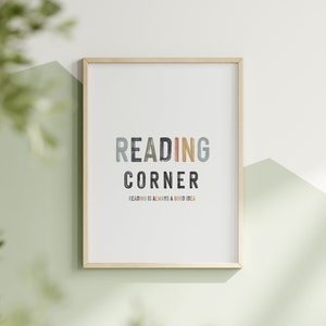 Reading Corner Boho Rainbow Kids Gallery Wall Set 3 Montessori Reading ...