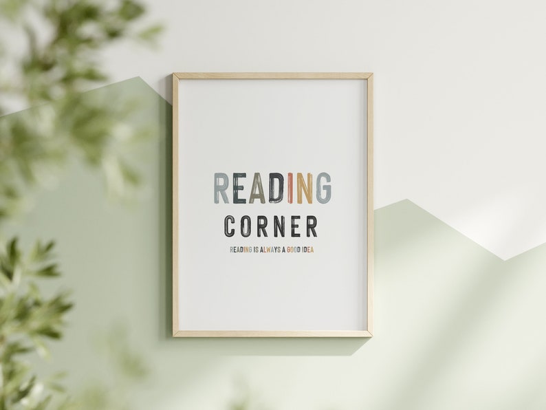 Reading Corner Boho Rainbow Kids Gallery Wall Set 3 Montessori Reading ...