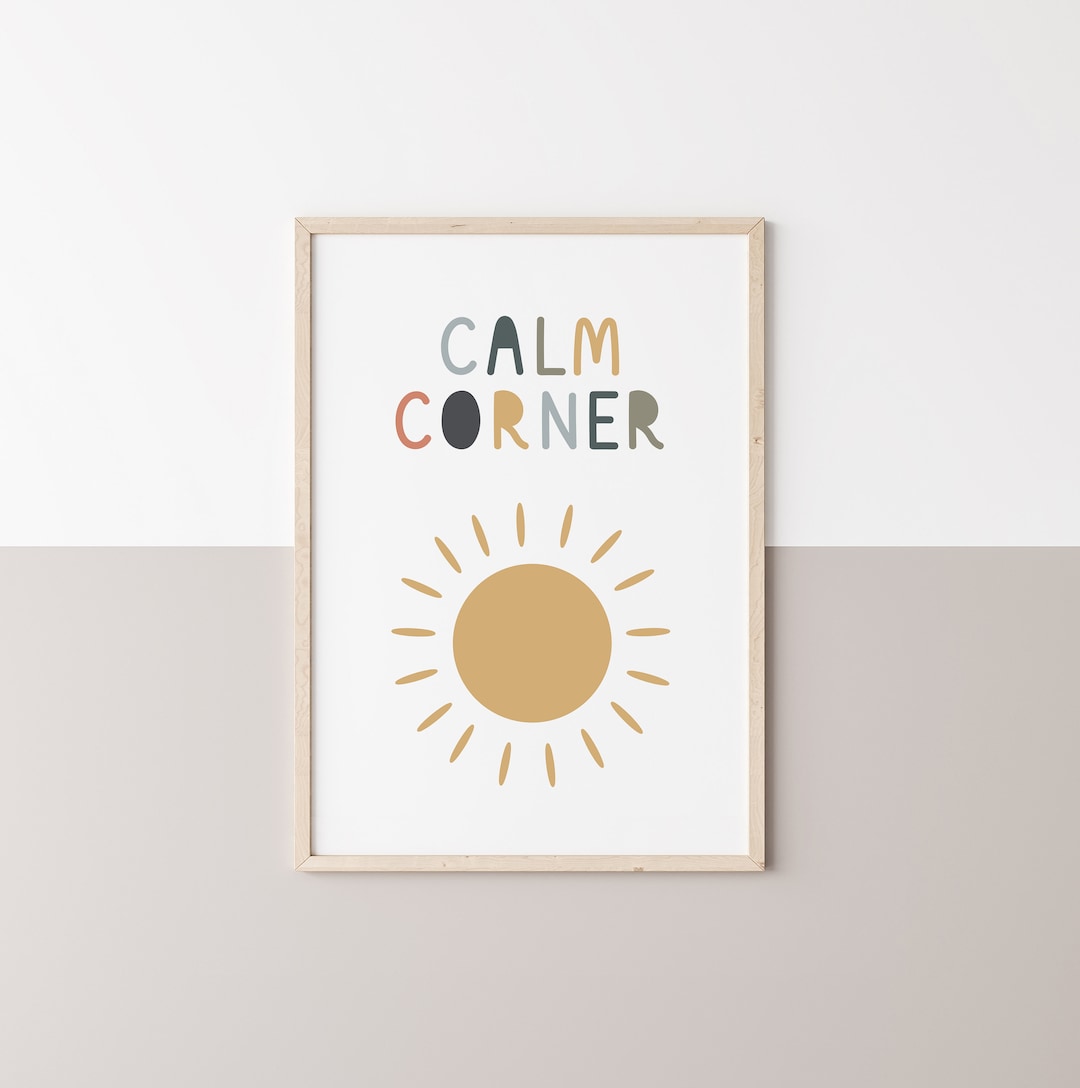 Mindfulness Calm Corner Sign Wall Art Instant Download Calming Corner ...