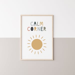 Mindfulness Calm Corner Sign Wall Art Instant Download Calming Corner ...