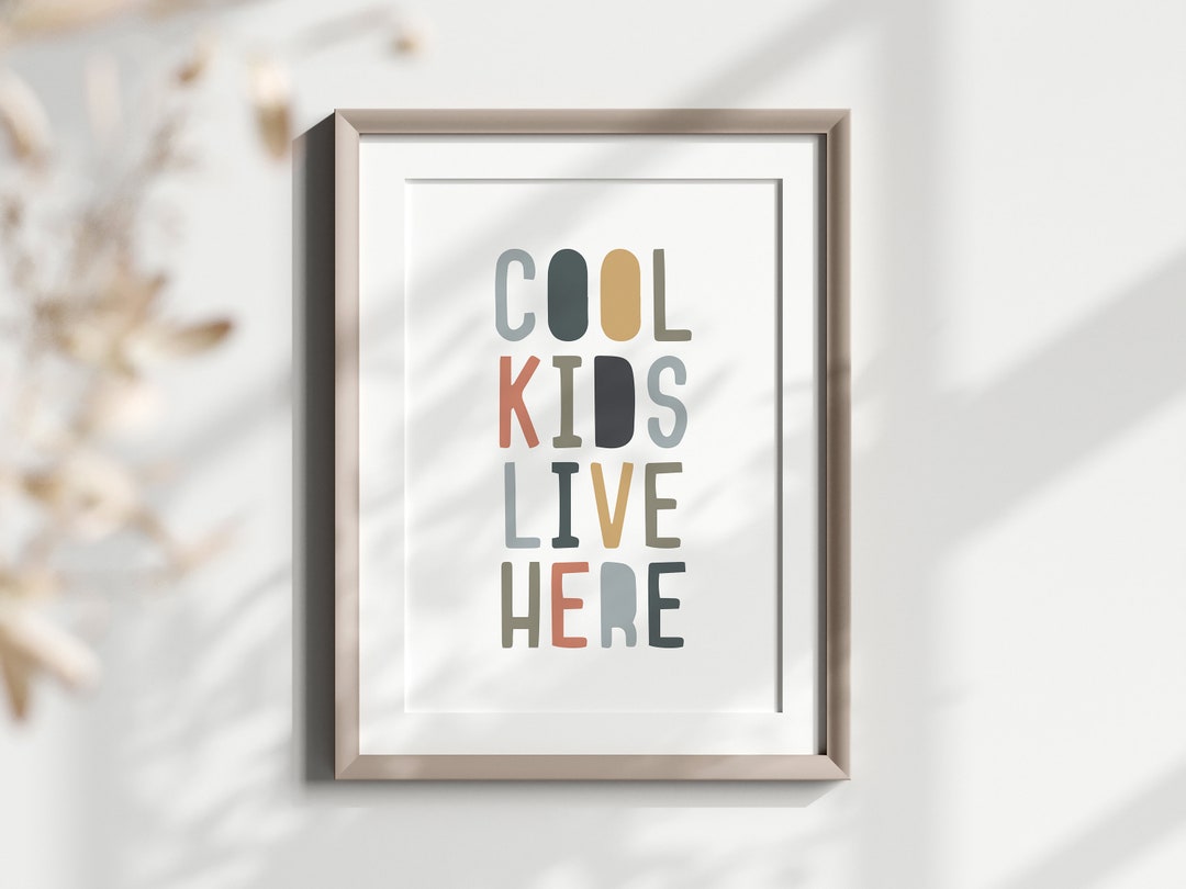Cool Kids Live Here Sign Kids Wall Decor Boho Kids Playroom Decor - Etsy