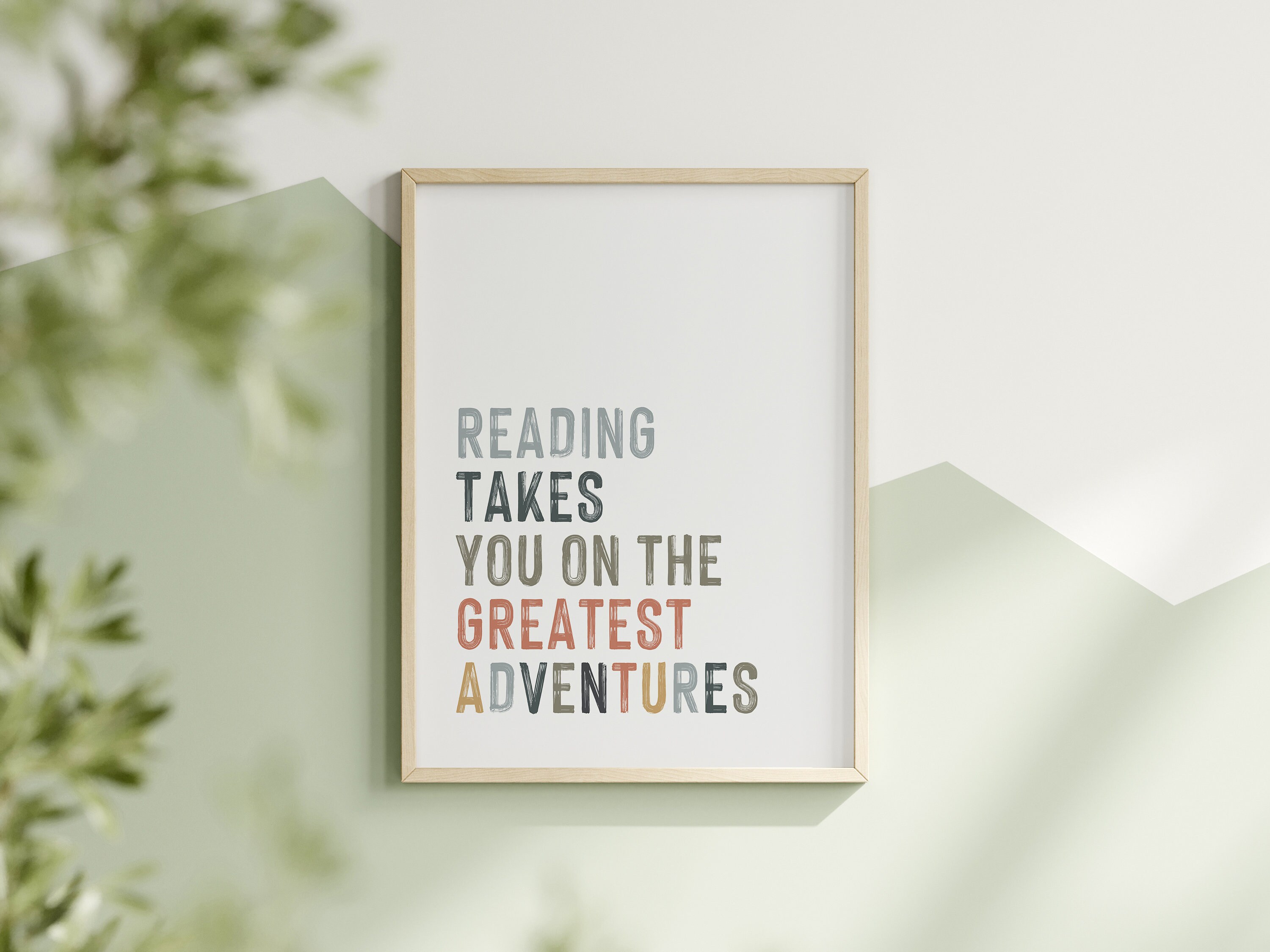 Reading Corner Boho Rainbow Kids Gallery Wall Set 3 Montessori Reading ...