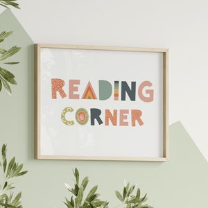 Reading Corner Sign Rainbow Kids Room Decor Montessori Wall Art - Etsy