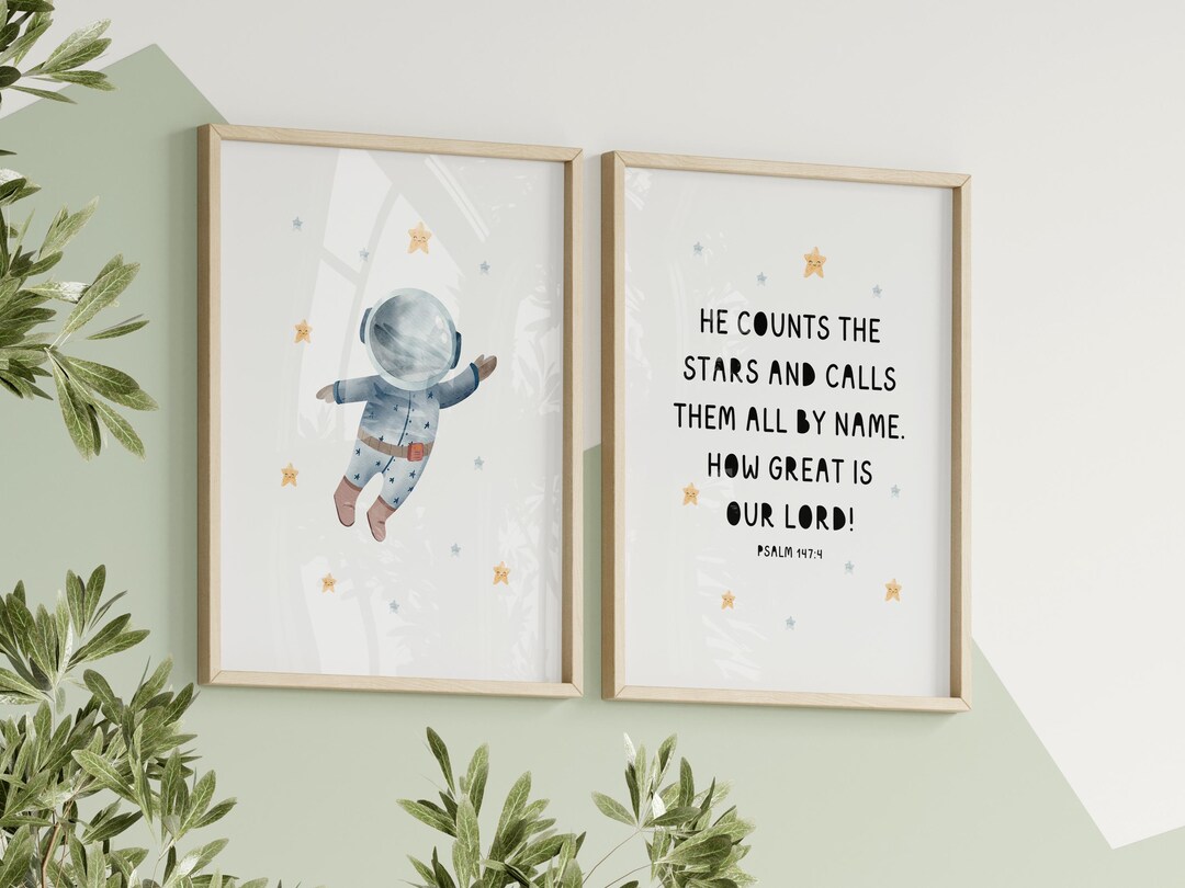 Celestial Decor With Bible Verse Galaxy Inspired Printable Art Set ...