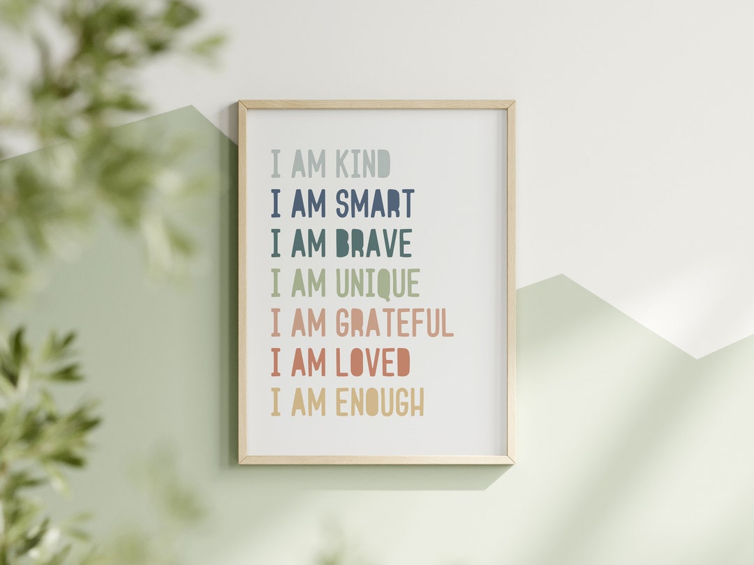 Positive Affirmations for Kids Boho Classroom Decor I Am Affirmations ...