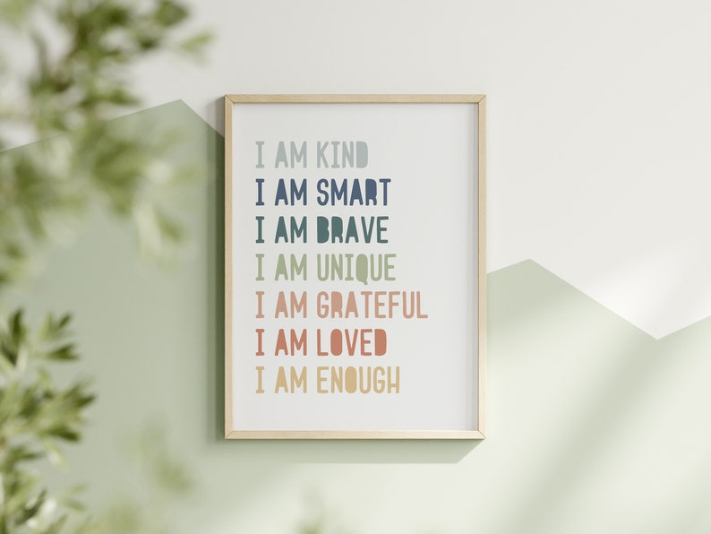 Positive Affirmations for Kids Boho Classroom Decor I Am - Etsy