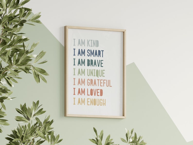 Positive Affirmations for Kids Boho Classroom Decor I Am - Etsy