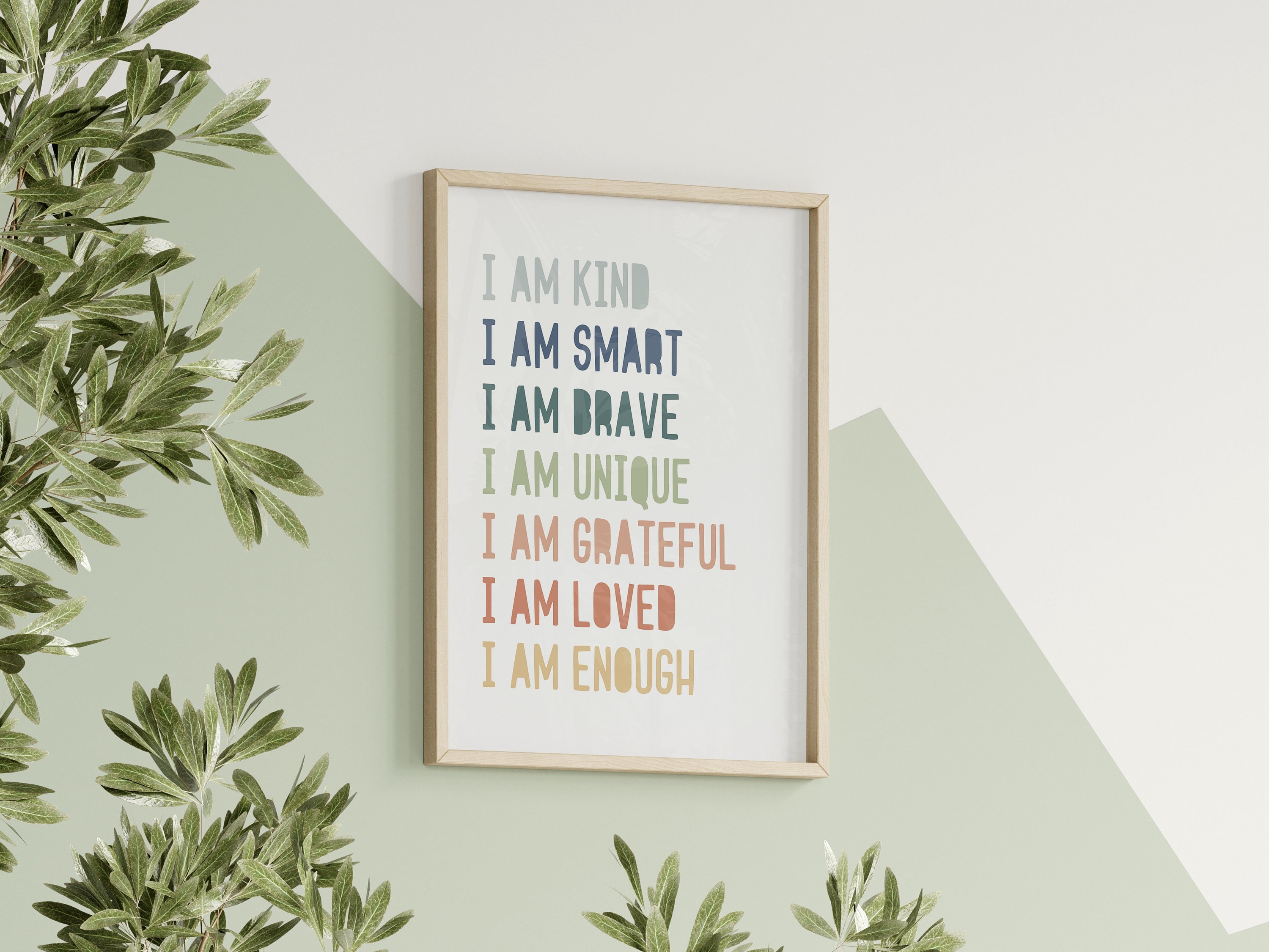 Positive Affirmations for Kids Boho Classroom Decor I Am - Etsy