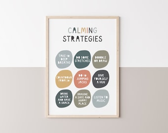 Calming Strategies Poster Calm Down Corner Emotions Chart - Etsy