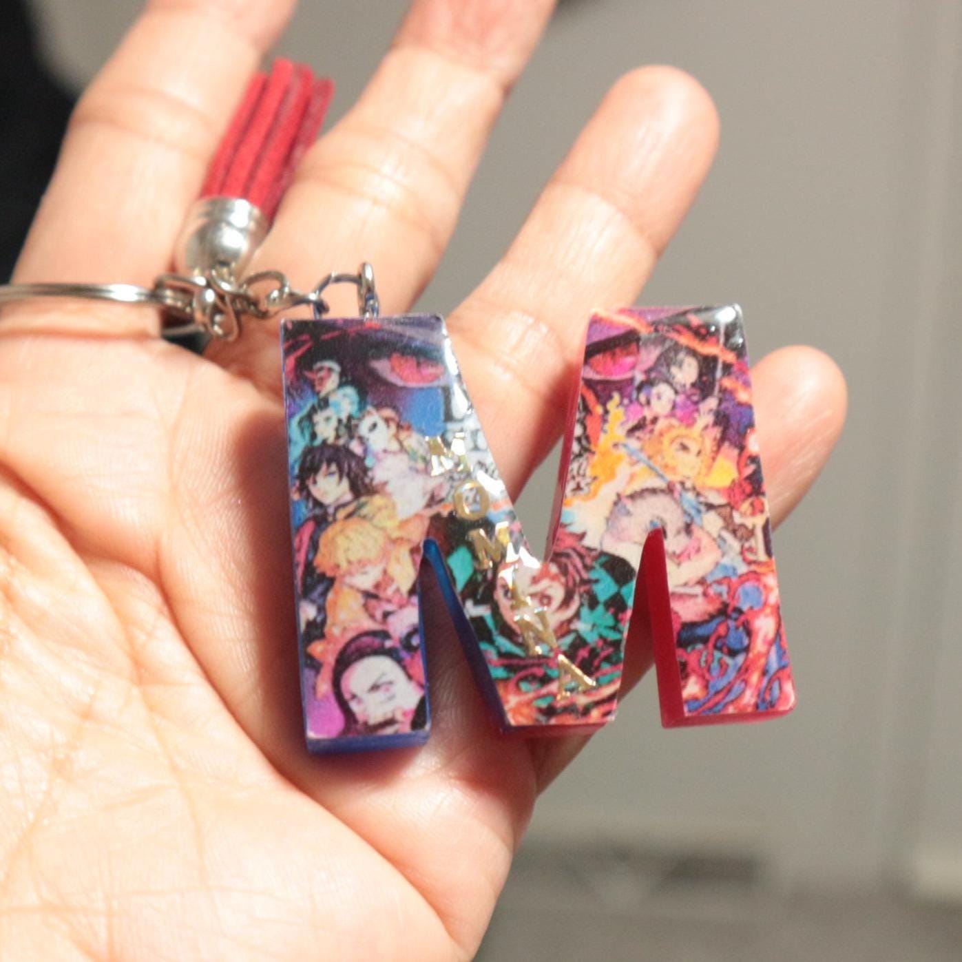 Demon Slayer Personalized Letter Keychain W/ Name ( Good for Souvenirs ...