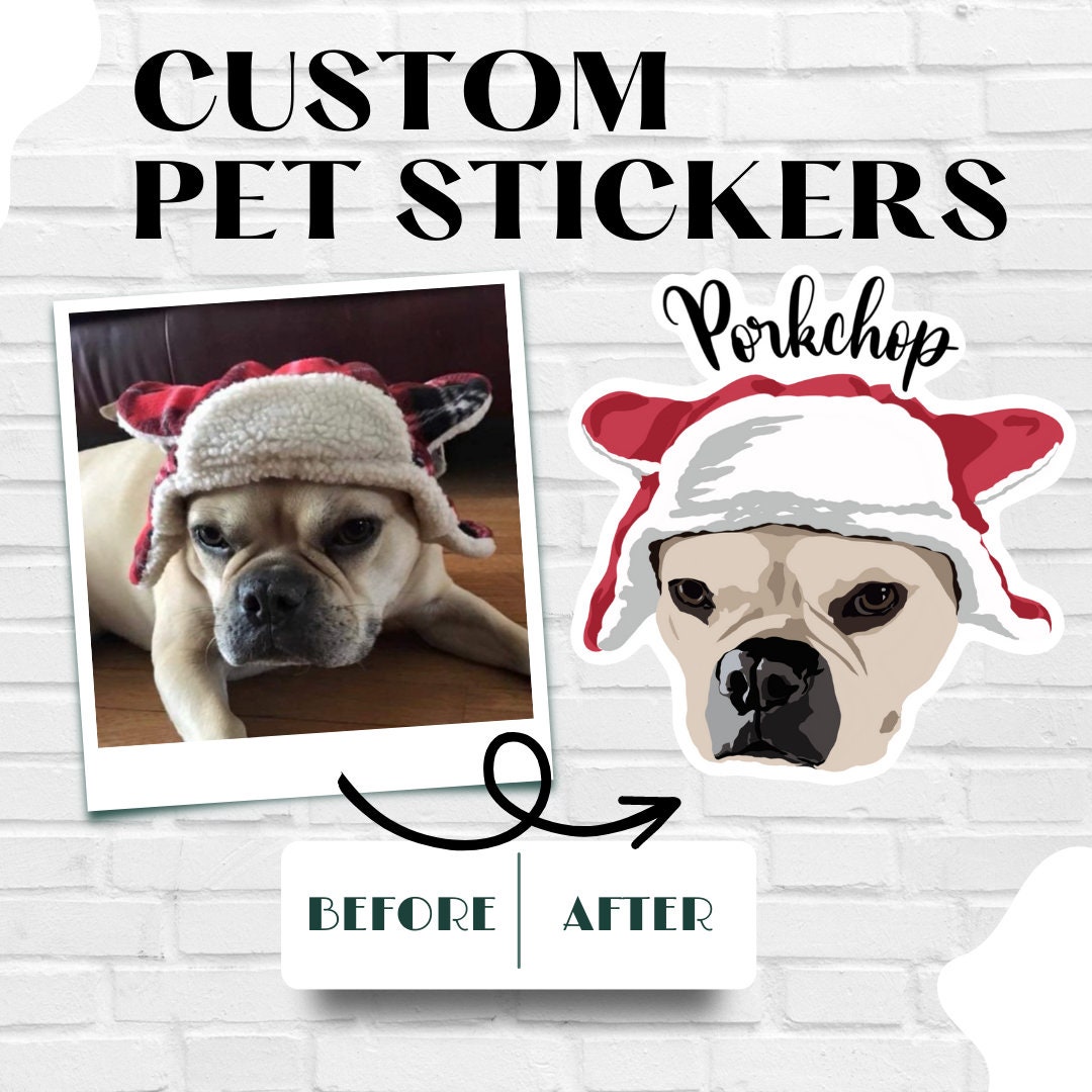 Personalized Dog Stickers Cartoon Hand Drawn Custom Pet - Etsy