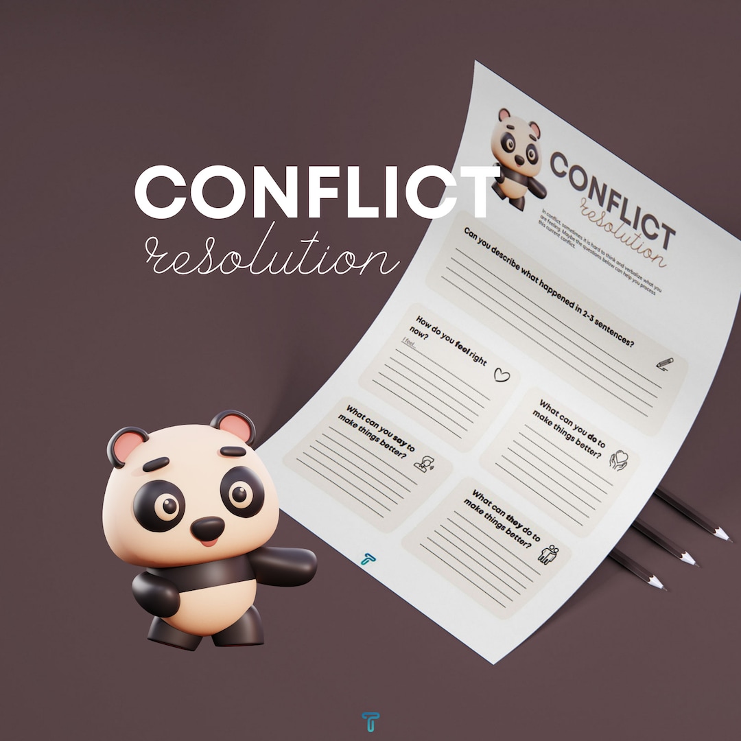 Conflict Resolution Worksheet Printable for Kids & Teens-child Therapy ...