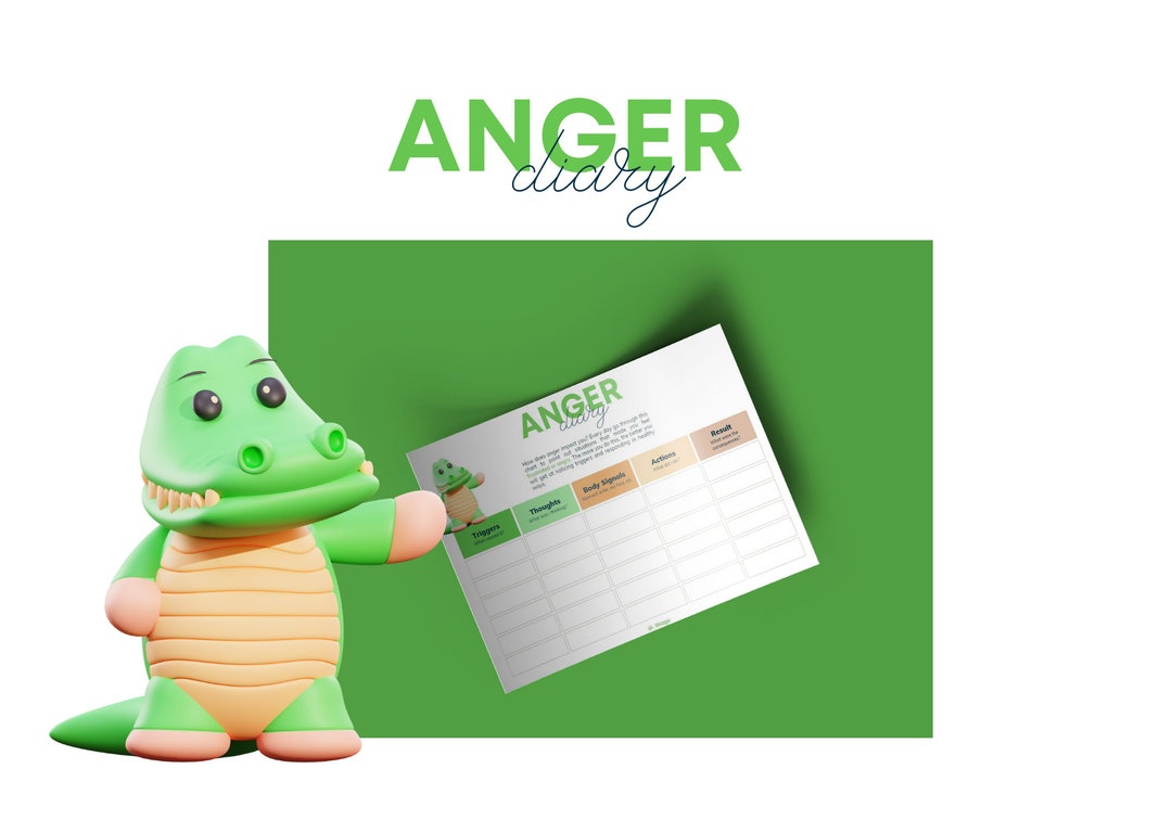 Anger Diary Worksheet Printable for Kids & Teens-child Therapy ...