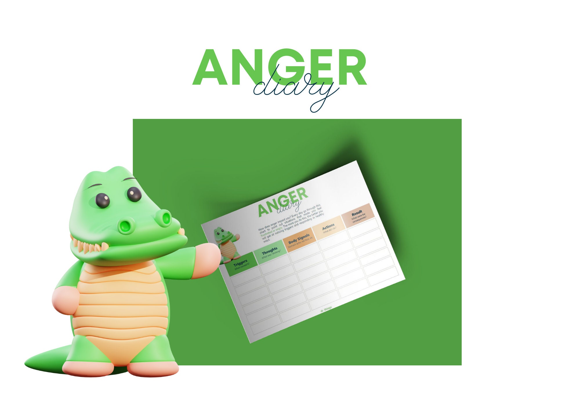 Anger Diary Worksheet Printable for Kids & Teens-child Therapy ...