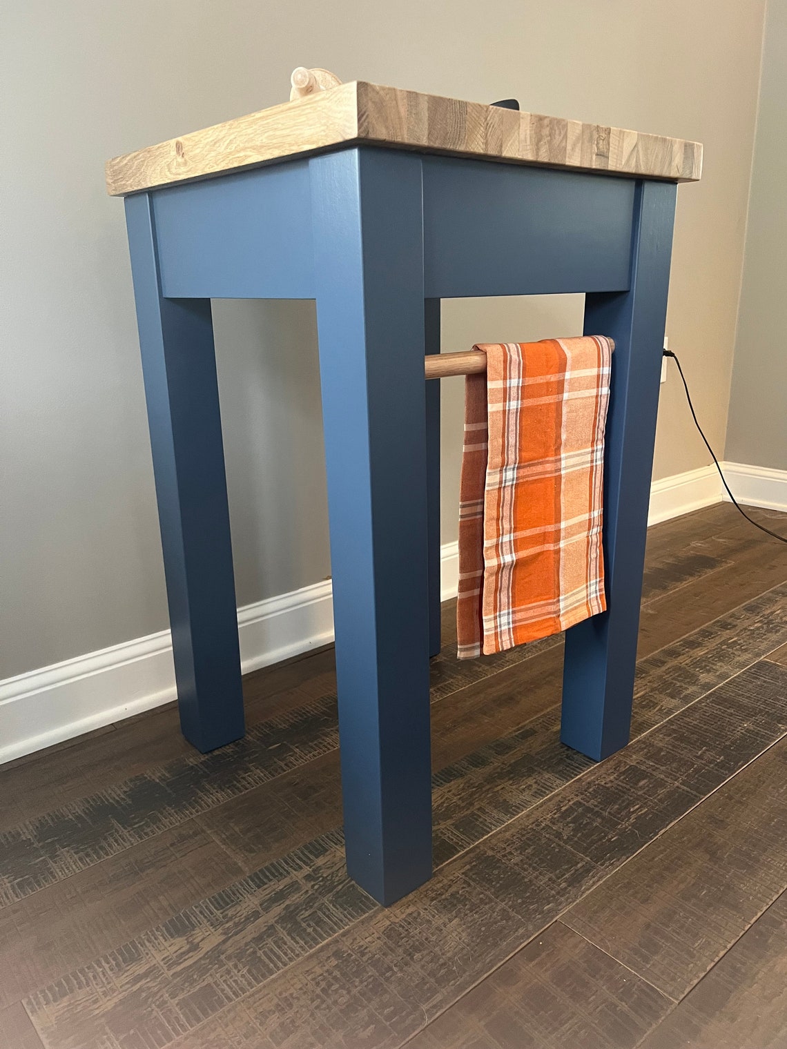 Brand New Custom Oak 30x19 Butcher Block Working Table Blue - Etsy