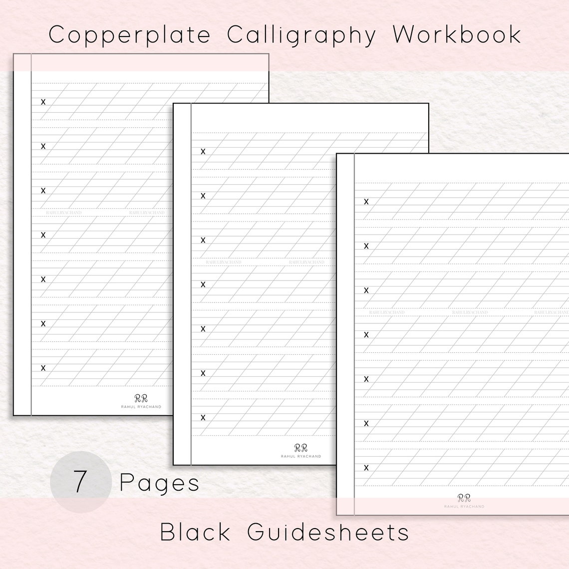 Copperplate Calligraphy Worksheets PDF – 80 Pages Printable A4 Practice ...