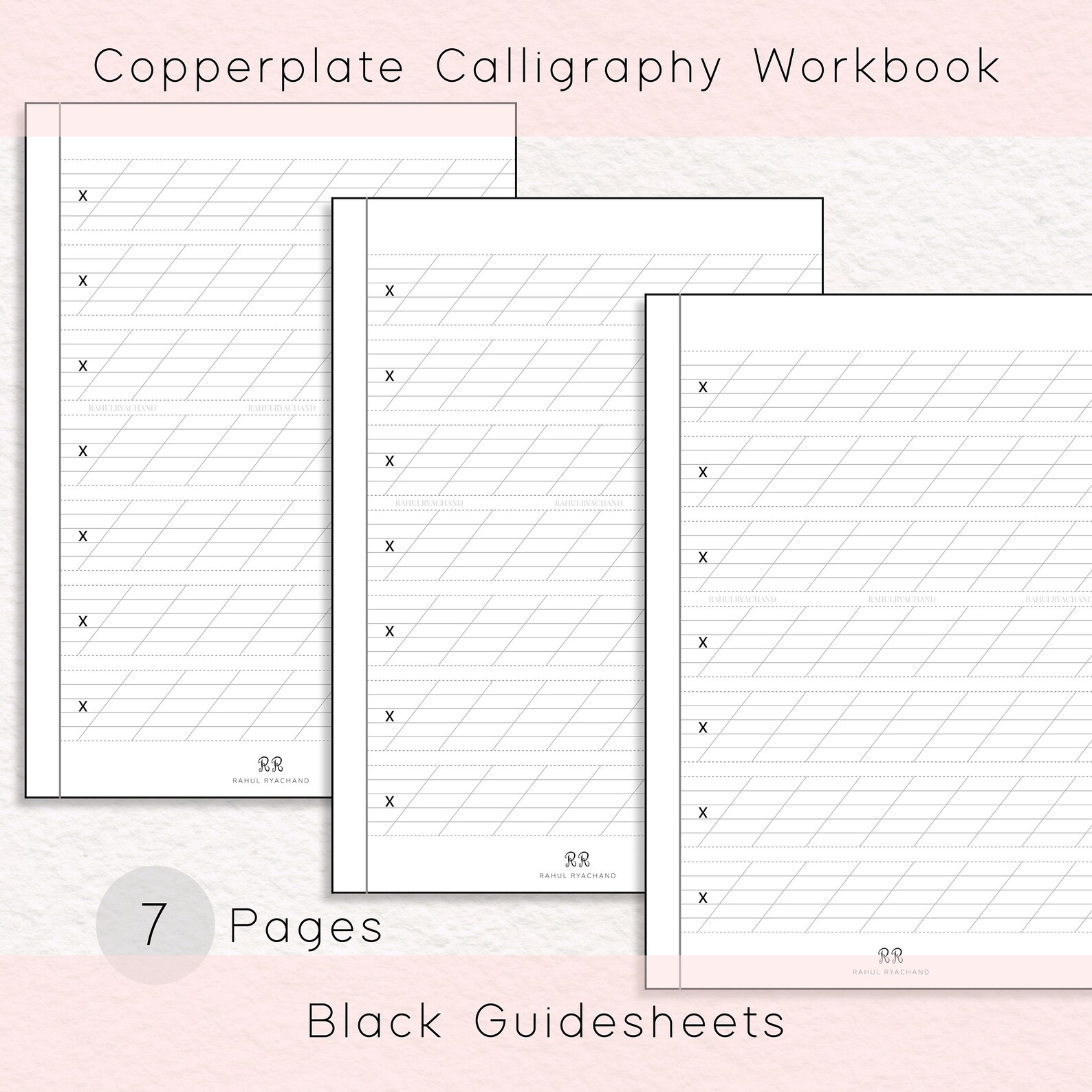 Copperplate Calligraphy Worksheets PDF – 80 Pages Printable A4 Practice ...