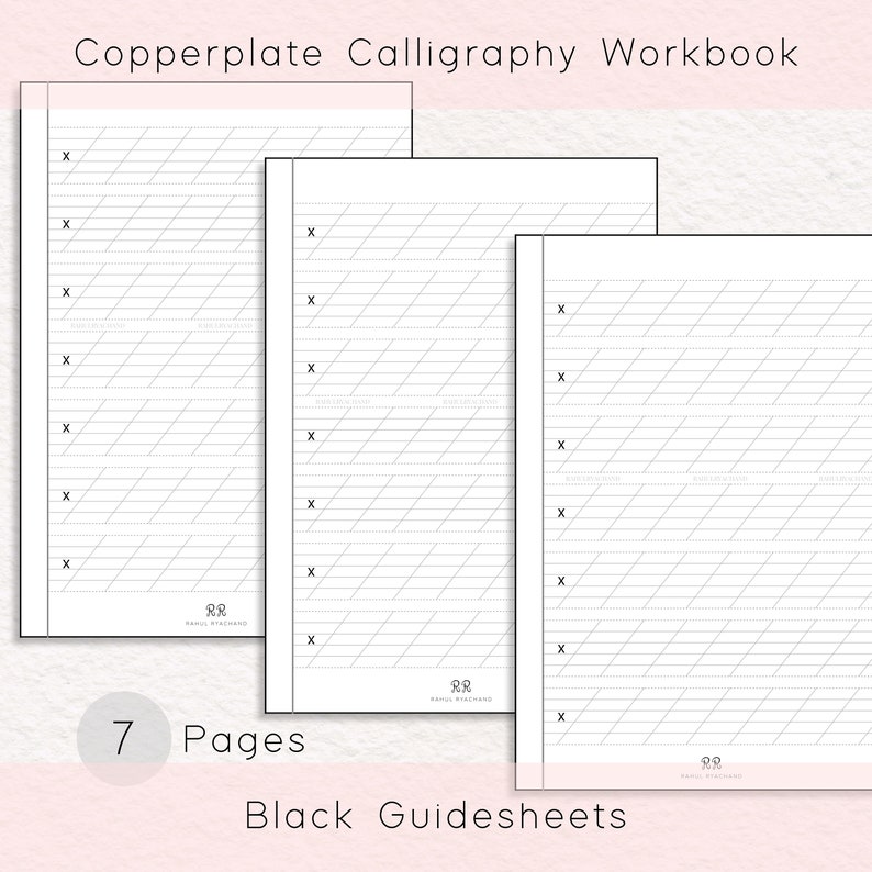 Copperplate Calligraphy Practice Sheets, Worksheet, Engrosser Script ...