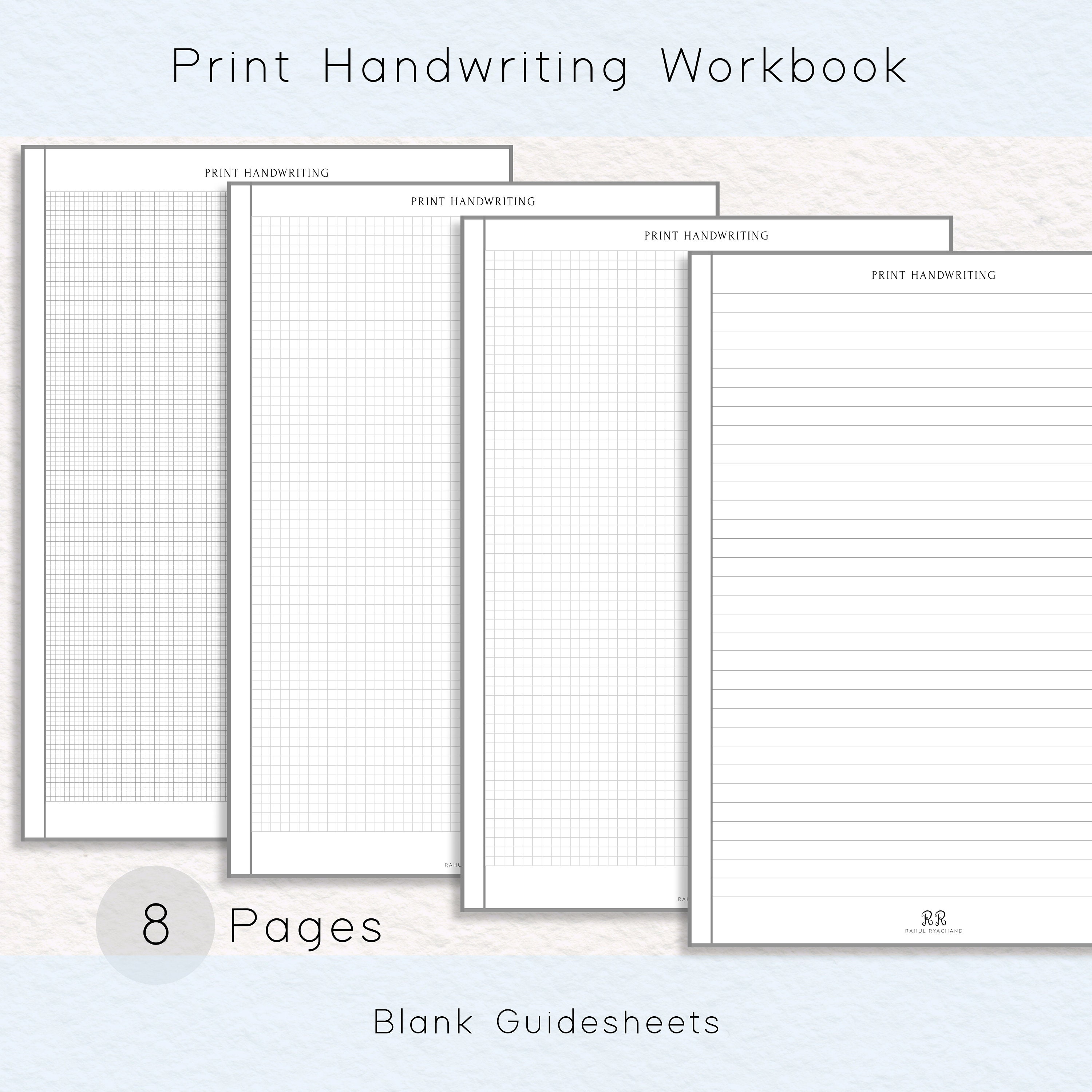 Printable, Handwriting Practice Sheets, Print Handwriting Workbook ...