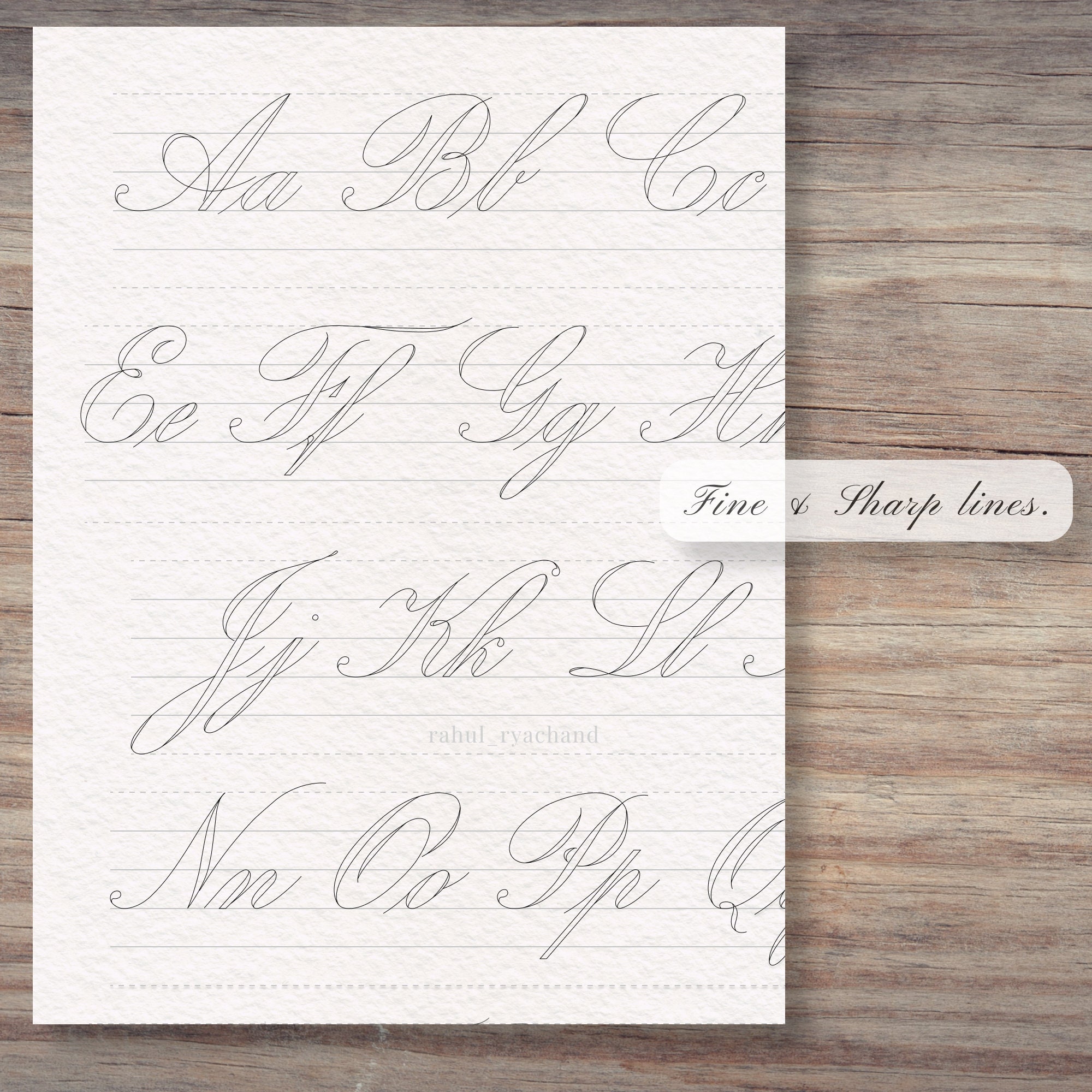 Copperplate Calligraphy, Alphabets Practice, Tracing Worksheets, A4 ...