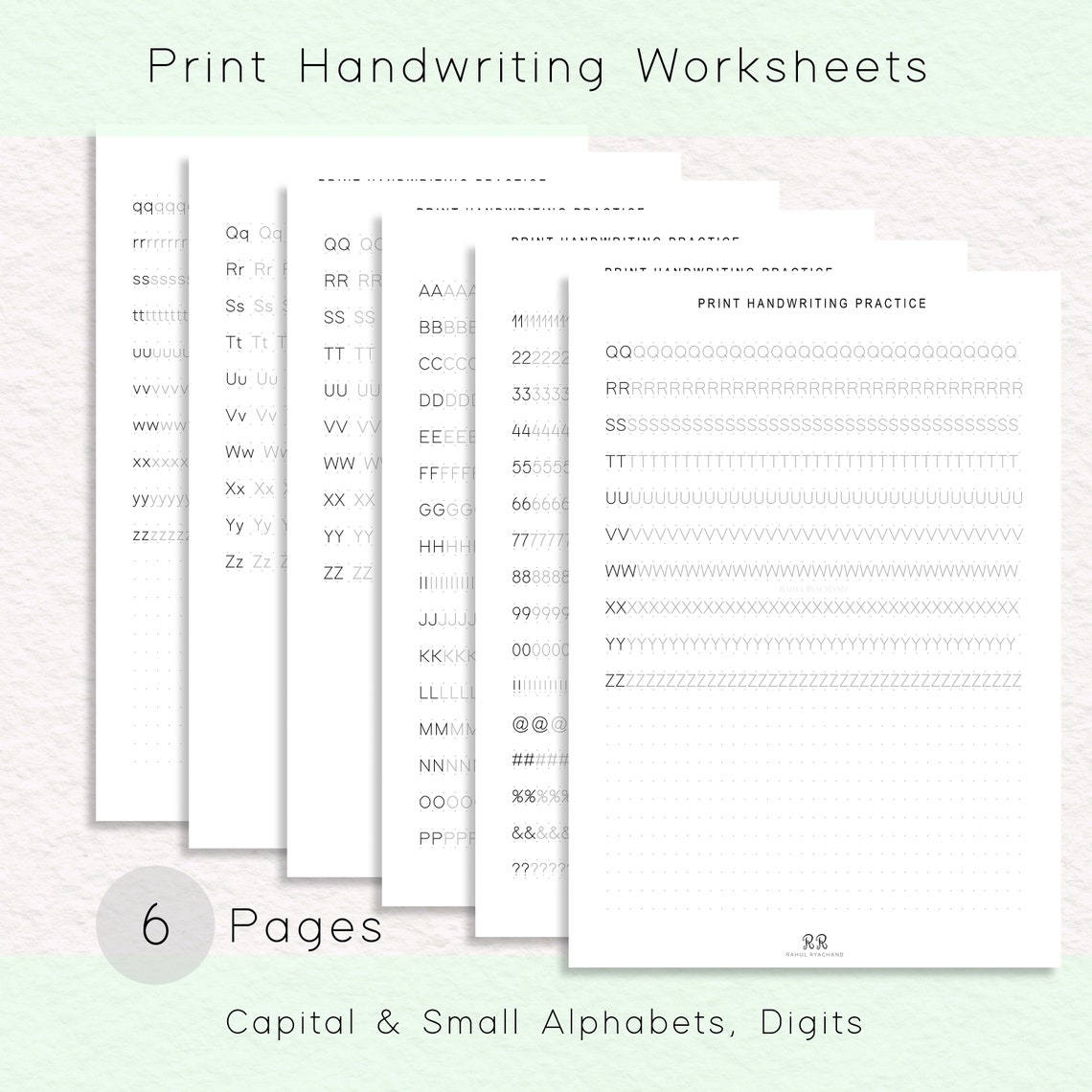 Creative Handwriting Bundle, Print Alphabet Practice Sheets ...