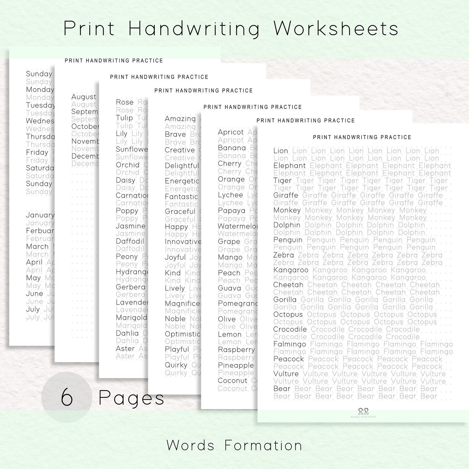 Creative Handwriting Bundle, Print Alphabet Practice Sheets ...