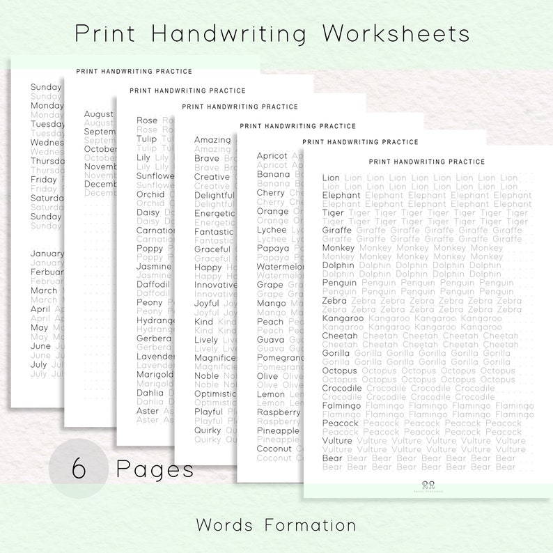 Print Handwriting Practice Workbook for Kids (PDF) - Etsy
